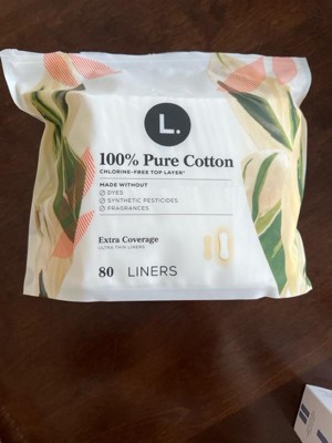 L . Organic Cotton Topsheet Ultra Thin Extra Coverage Panty Liners ...