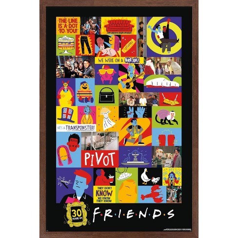 Trends International Friends 30th - Grid Framed Wall Poster Prints ...