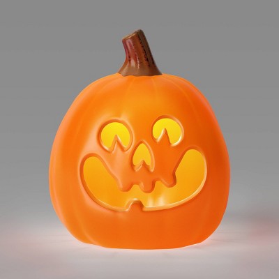 Seasons 8 In Light-up Creepy Plastic Pumpkin With Sound - Orange : Target