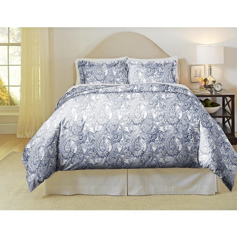 Pointehaven 200 Tc Boho Paisley Blue 100% Cotton Printed Percale Woven ...