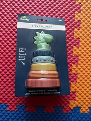 Itzy Ritzy Stacker Silicone Stacking And Baby Teething Toy - Dino : Target