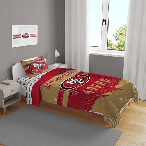 Nfl San Francisco 49ers Slanted Stripe Twin Bed In A Bag Set - 4pc : Target
