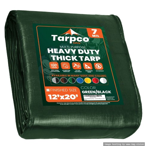 Tarpco Safety 144'' X 240'' Heavy Duty 7 Mil Tarp Cover, Uv Resistant ...
