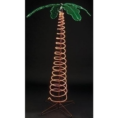 Northlight 24.5" Orange And Green Led Lighted Coconut Palm Tree Window ...