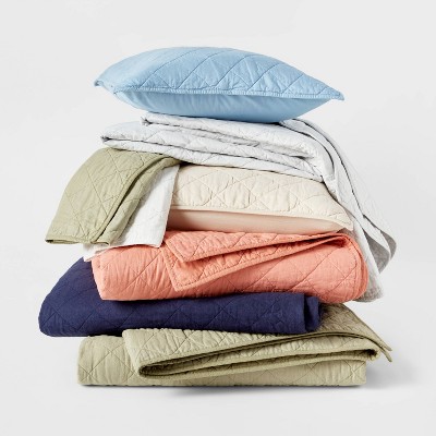 Diamond Stitch Cotton Linen Quilt - Threshold™ : Target