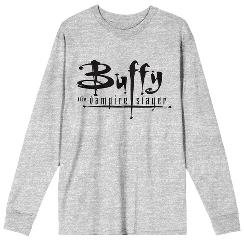 Buffy The Vampire Slayer Text Logo Crew Neck Long Sleeve Athletic ...