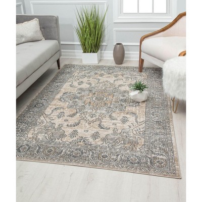 Rugs America Emali Ea40a Almond Vintage Farmhouse Tan Area Rug, 5'x7 ...