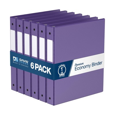 Davis Group 6pk 1" Premium Economy Round Ring Binders Purple: Hard ...