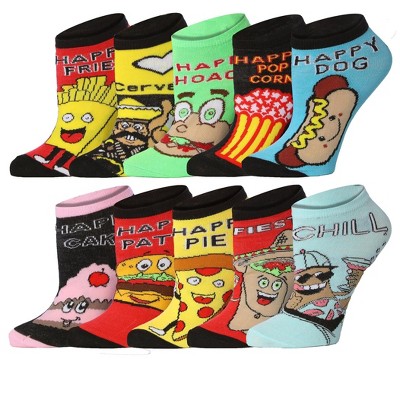 Tipi Toe Womens 10 Pairs Whimsical Happy Meal Mix Pattern & Mix Colors ...