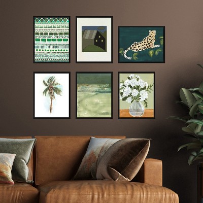 Green Tropical 6 Piece Wall Collection Set - Ready To Hang : Target