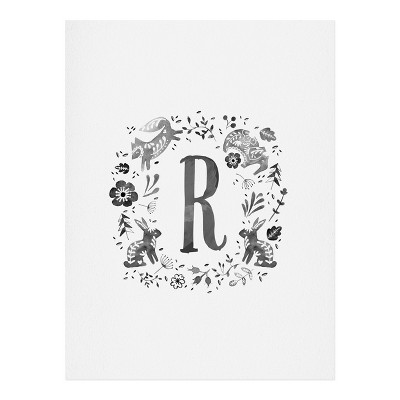 11"x14" Wonder Forest Folky Forest Monogram Letter "R" Art Print ...