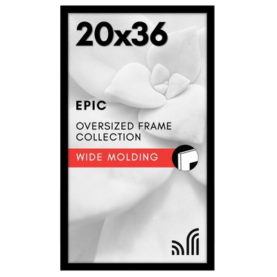 Americanflat 20x36 Poster Frame with Polished Plexiglass - Black ...