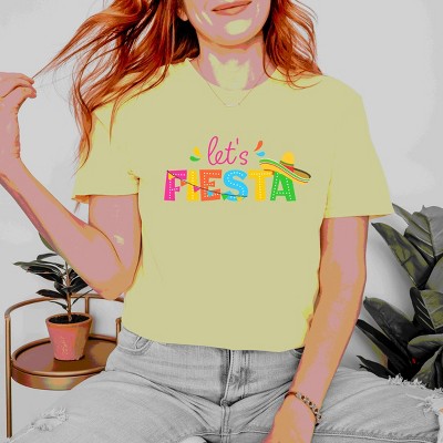 Simply Sage Market Let's Fiesta Colorful Garment Dyed Tee - S - Butter ...