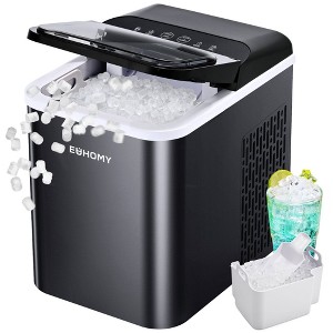 EUHOMY 26.5lbs Nugget Ice Maker Countertop with Auto-Cleaning Black ...