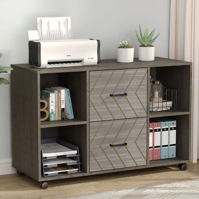 Hommoo 2 Drawer File Cabinet, Large Mobile Filing Cabinet For Letter ...