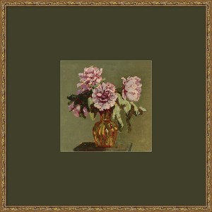 Kate and Laurel Peonies and Flower Vase by Nostalgia Prints Framed Wall ...