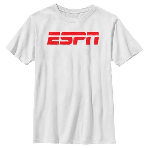 Boy's Espn Red Crayon Logo T-shirt - White - Medium : Target
