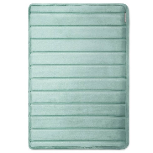 17"x24" Microdry Modern Softlux Quilted Striped Memory Foam Bath Rug ...
