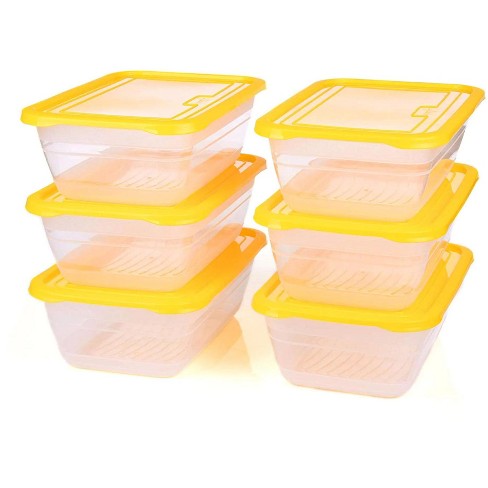 Food Storage Containers (medium 3l, 3 Pack) (yellow) : Target