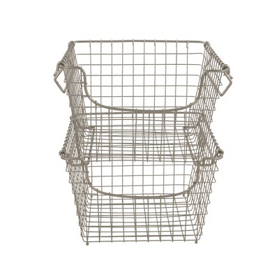 Spectrum Diversified Scoop Medium Stacking Basket Dark Silver : Target
