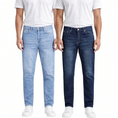 Men's 2-Pack Stretch Denim Jeans - Classic Regular Fit Value Bundle ...