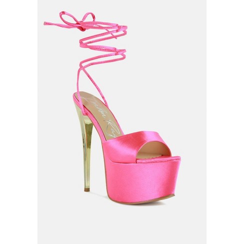 Passion Fruit Dramatic Platform Lace-up Heel Sandals : Target