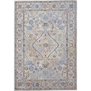 HomeRoots 4' X 6' Blue and Gray Floral Area Rug : Target