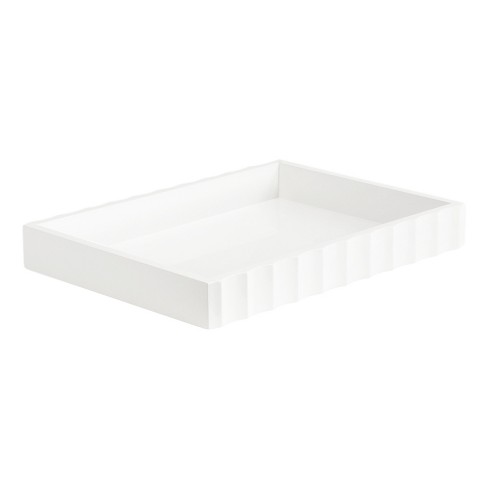 Kate And Laurel Lissi Rectangle Tray, 16x12, White : Target