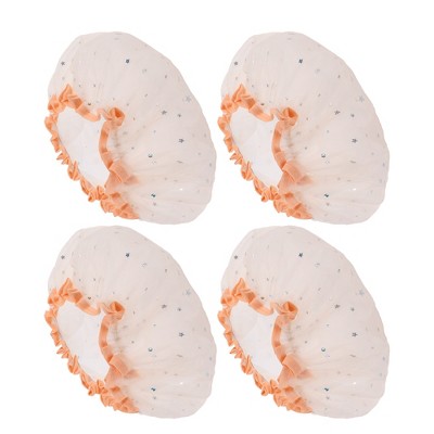 Unique Bargains Women's Portable Shower Cap Set Orange 4 Pcs : Target