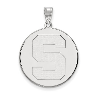 Black Bow Jewelry 10k White Gold Michigan State Spartans Ncaa Extra ...