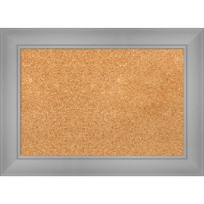 Amanti Art Natural Cork Board Framed Flair Polished Nickel Bulletin ...