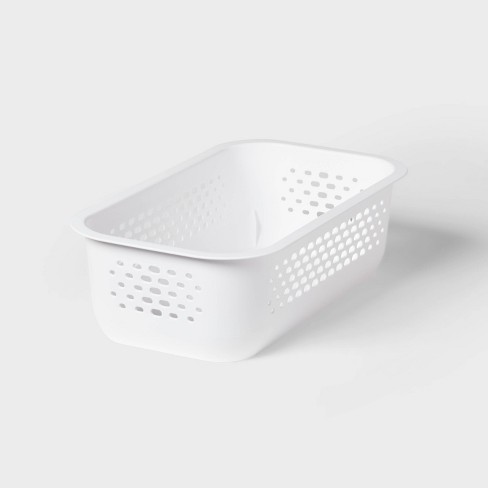 Narrow Small Decorative Plastic Bin White - Brightroom™: Modern Bpa ...