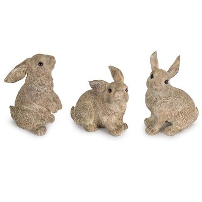 Melrose Stone Rabbit Figurine (set Of 3) : Target