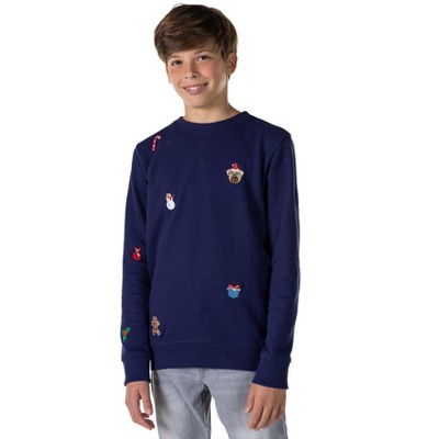 Opposuits Deluxe Teen Boys' Christmas Sweaters - X-mas Icons - Navy ...