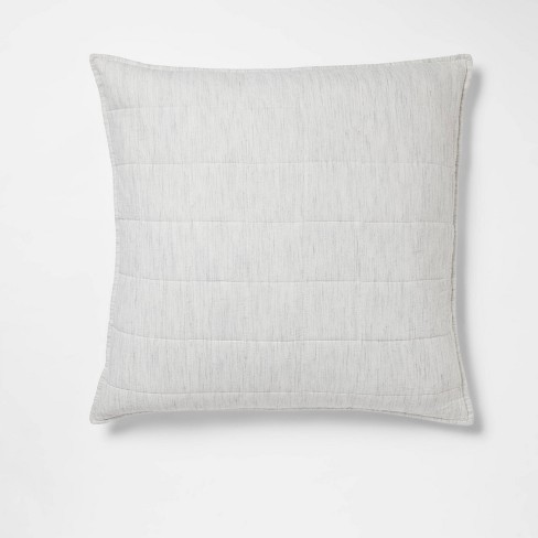 Euro Space Dyed Cotton Linen Sham Light Gray - Threshold™: Woven ...