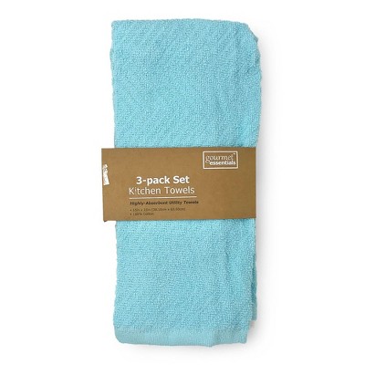 3-pack All-cotton Kitchen Dish Towel Set, Blue/white : Target