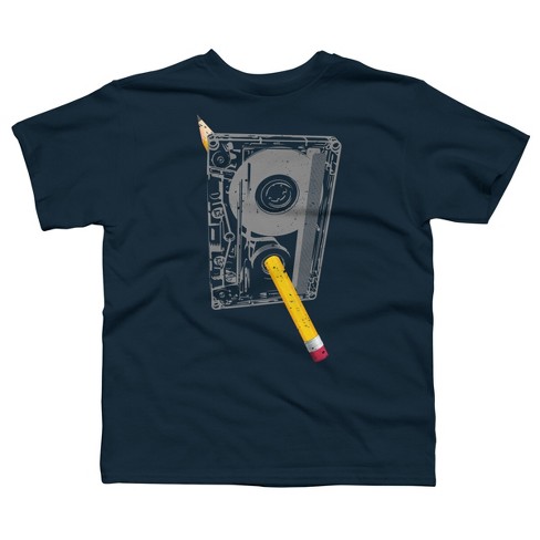 Boy's Design By Humans Rewind By Clingcling T-shirt - Navy - Large : Target