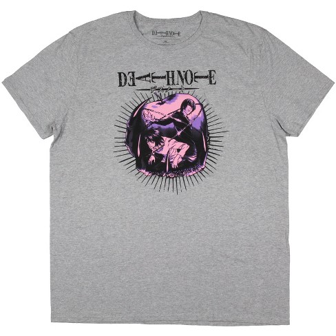Death Note Men's Temptation Apple Character Design T-shirt, Xl Grey ...