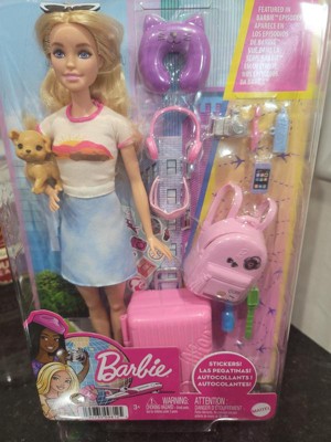 Barbie Doll And Accessories Travel Set With Puppy : Target