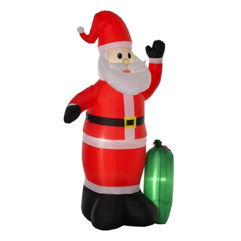 Homcom 8ft Christmas Inflatable Santa Claus With Toy Bag, Outdoor Blow ...