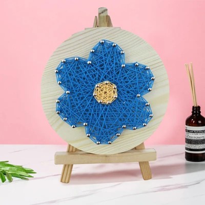 Wizardi String Art DIY Kit with Stand - Blue Flower. Wizardi Craft Kit ...