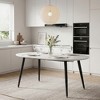 Extendable Round Dining Table with MDF Tabletop and Metal Legs ...