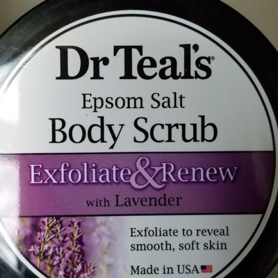 Dr Teal's Exfoliate & Renew Lavender Epsom Salt Body Scrub - 16oz : Target