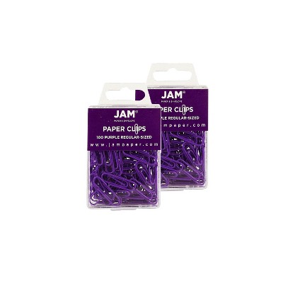 Jam Paper Colored Standard Paper Clips Small 1 Inch Purple Paperclips ...