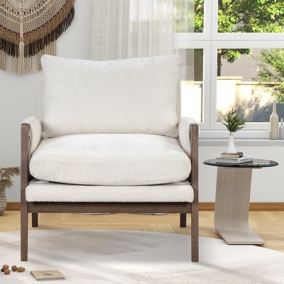 Leisure Upholstered Lounge Chair White - Modway: Mid-century Modern ...