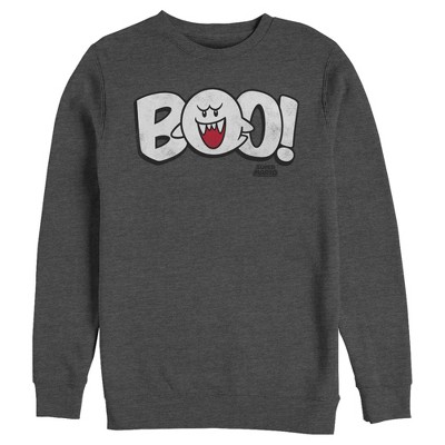 Men's Nintendo Mario Boo Ghost Smile Sweatshirt - Black - X Large : Target