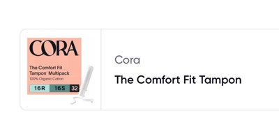 Cora Organic Cotton Tampons Mix Pack - Light/regular/super Absorbency ...