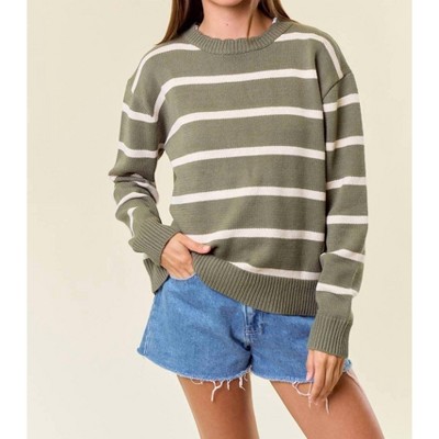 Women's Scallop Neckline Long Sleeve Sweater - Doe And Rae : Target