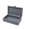 Classic Touch Grey Wood Decorative Box With Gold Flower Opener : Target