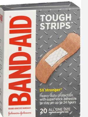 Band-aid Tough Strips Heavy Duty Super Stick Adhesive Bandages - 60ct ...